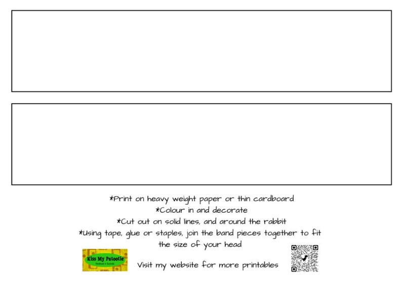 Easter Bunny Ears / Paper Crown / Head Band / Bonnet - Colouring in ...