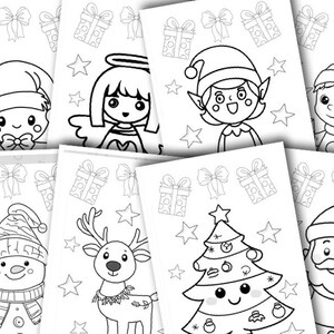 8 Printable Colouring in Pages - Christmas - Santa, Angel, Snowman ...