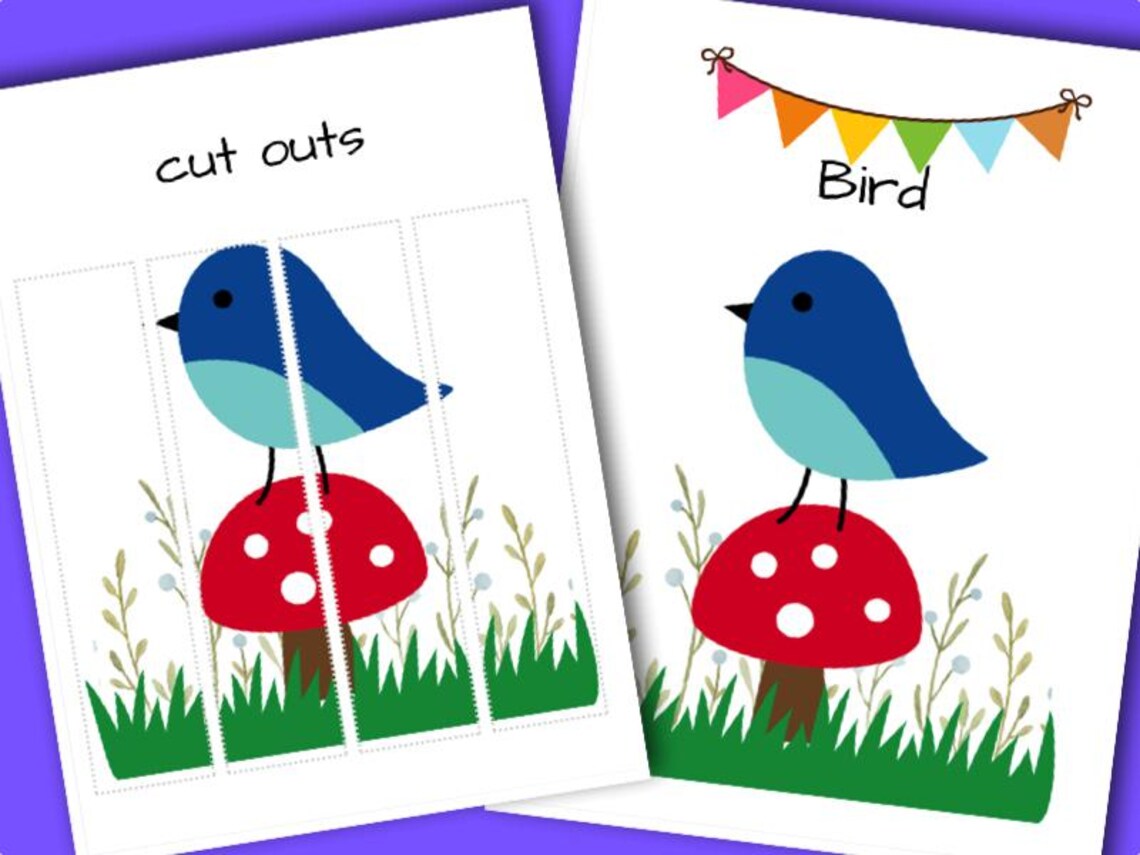 Printable Woodland Activity Sheet - Bird / Mushroom Puzzle Educational ...