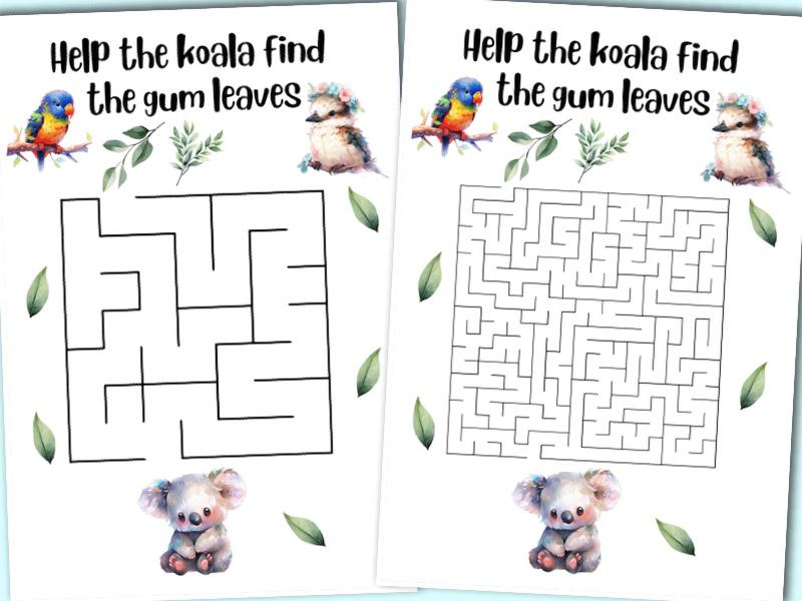 Printable Australian Animal Mazes - Activity Sheets Educational Game ...