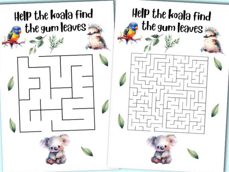 Printable Australian Animal Mazes - Activity Sheets Educational Game ...