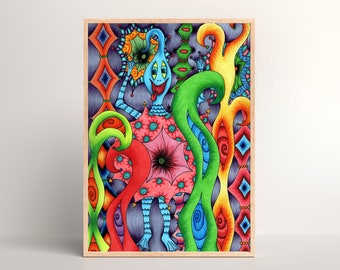 Printable Kids Wall Art - Cheeky Monster Artwork Poster Print Childrens ...