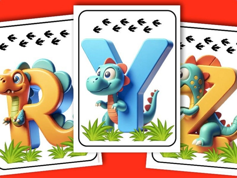 Printable Dinosaur Alphabet Matching Game -puzzle Educational Home ...