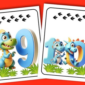 Printable Dinosaur Numbers Matching Game -puzzle Educational Home ...