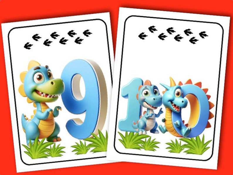 Printable Dinosaur Numbers Matching Game puzzle Educational Home School ...