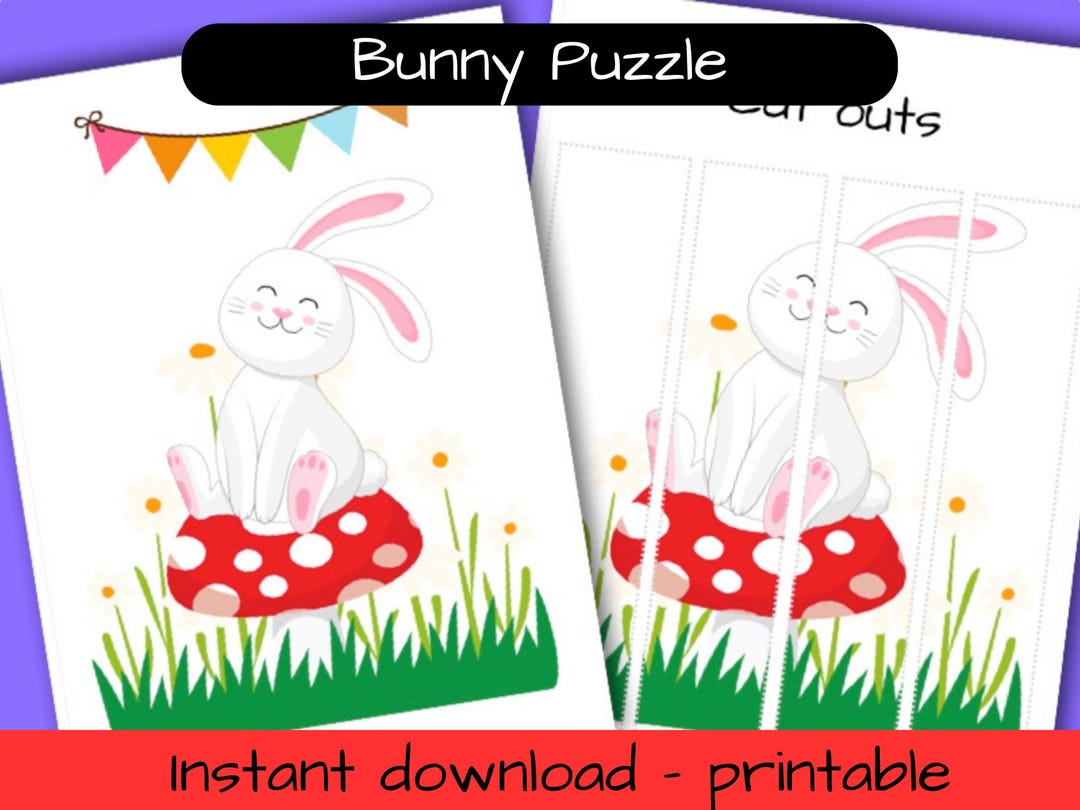 Easter Bunny Cut and Paste Printable: Kids Craft Activity Worksheet ...