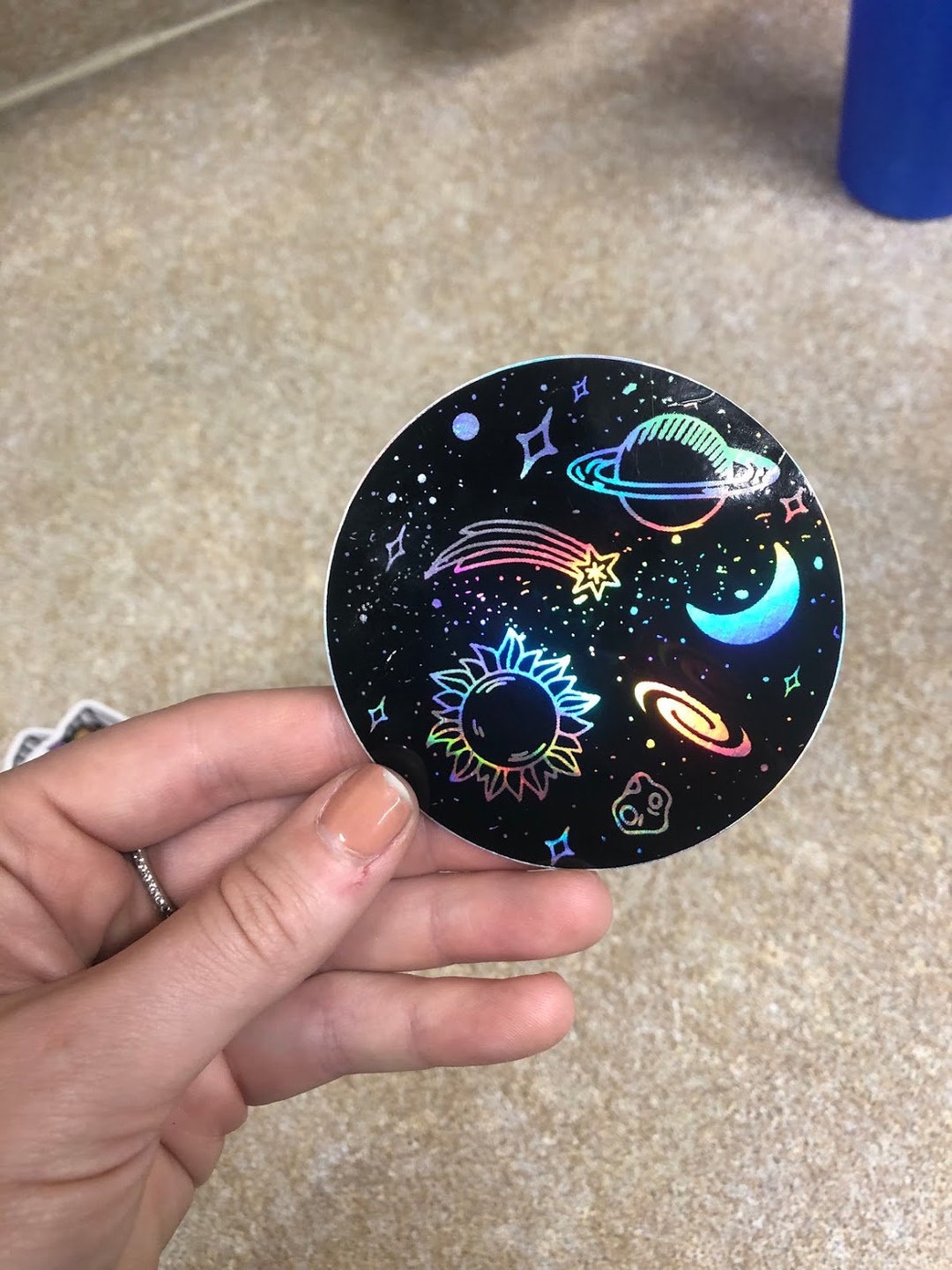 Holographic Galaxy Sticker - Etsy