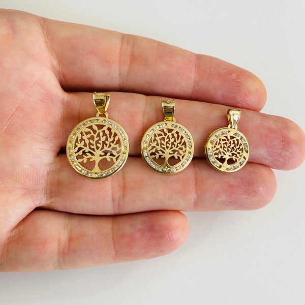 Gold Tree Pendant - Etsy
