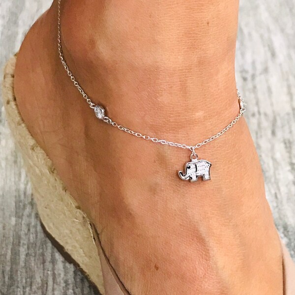 Elephant Anklet - Etsy