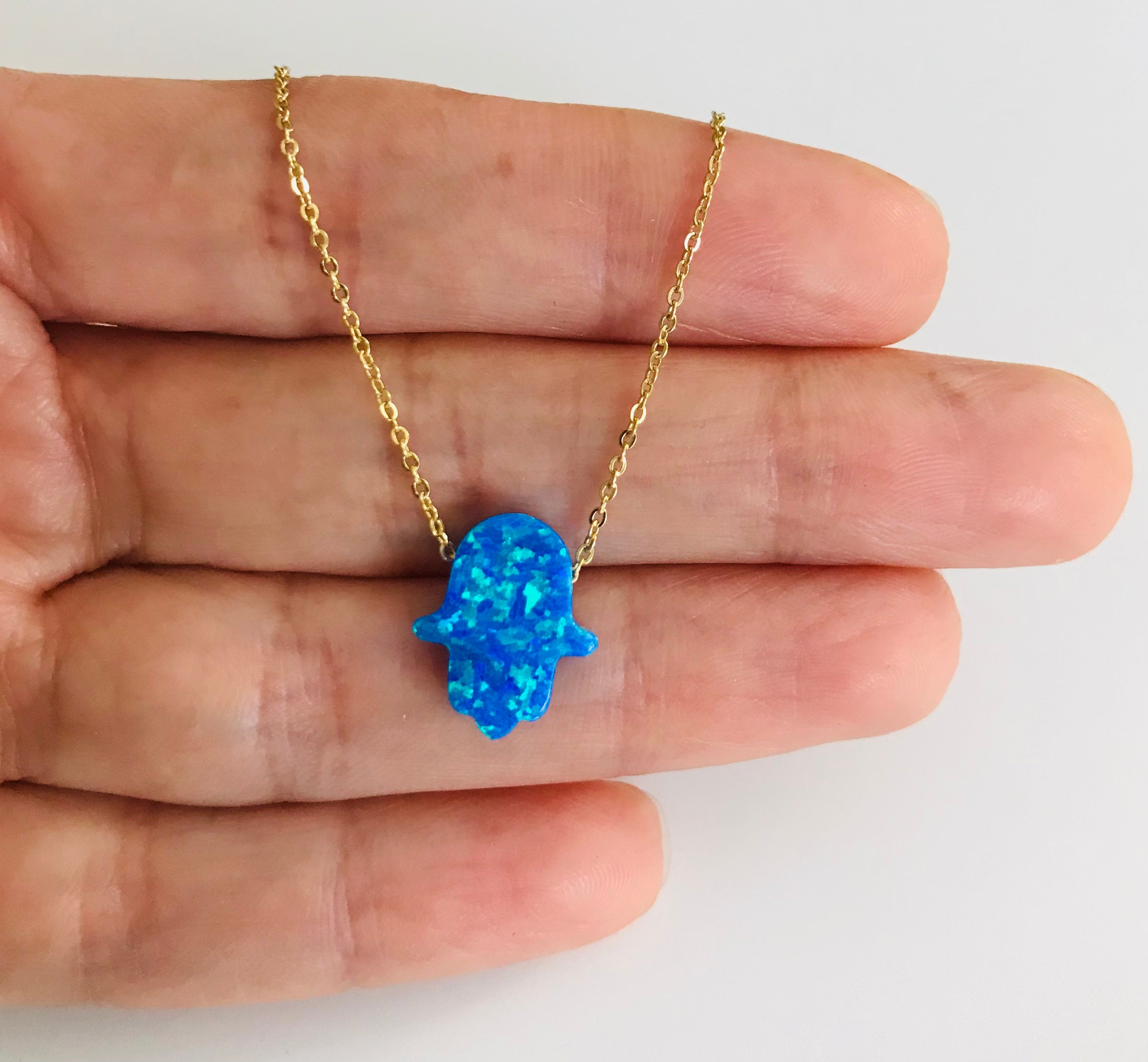 Blue Hamsa Necklace