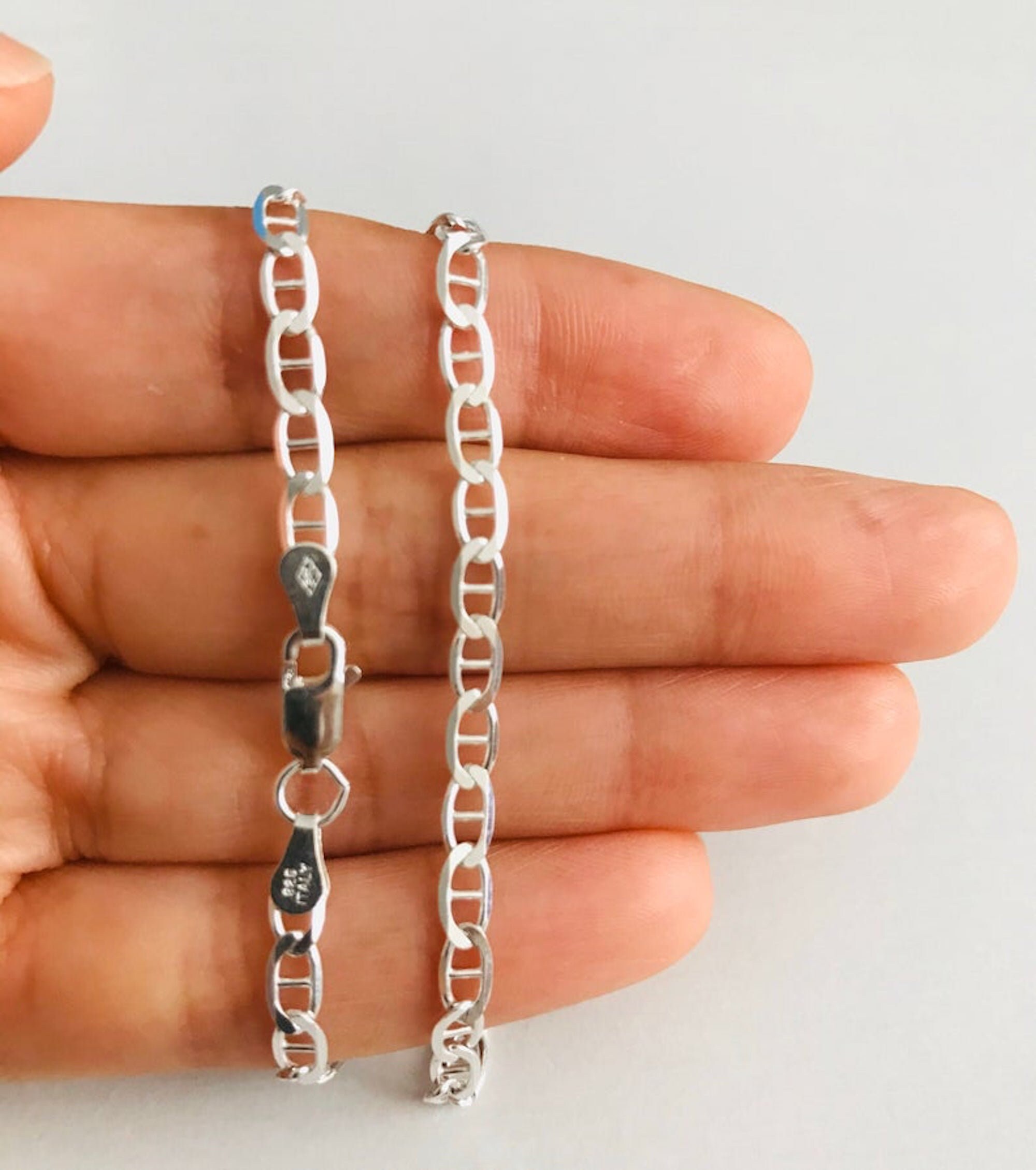 925 Sterling Silver Mariner Chain 3.5 Mm 925 Silver Mariner - Etsy