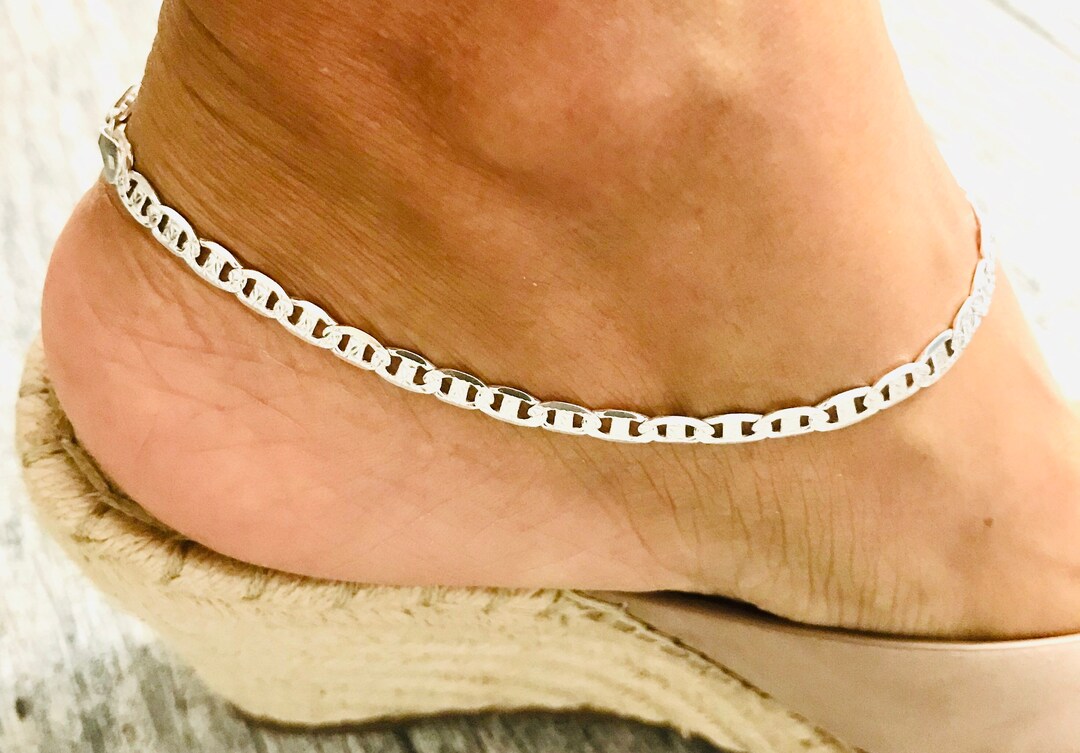 Sterling Silver Anklet 925 Sterling Silver Anklet Anklet - Etsy