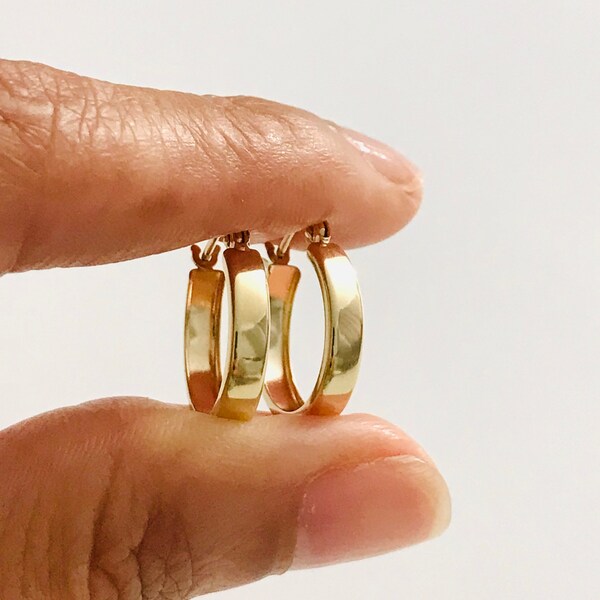 Real Gold Hoop Earrings - Etsy