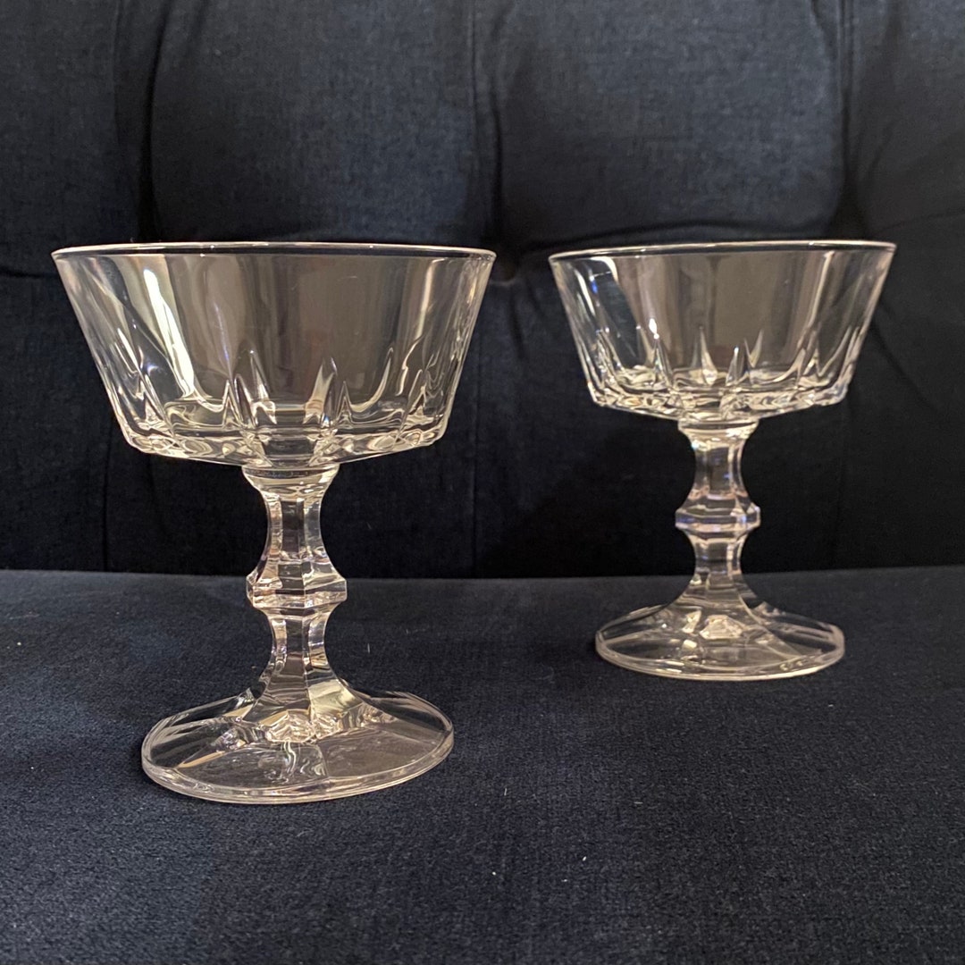 Vintage Crystal Coupe Glasses (set of 2) - Ideal for Champagne or ...