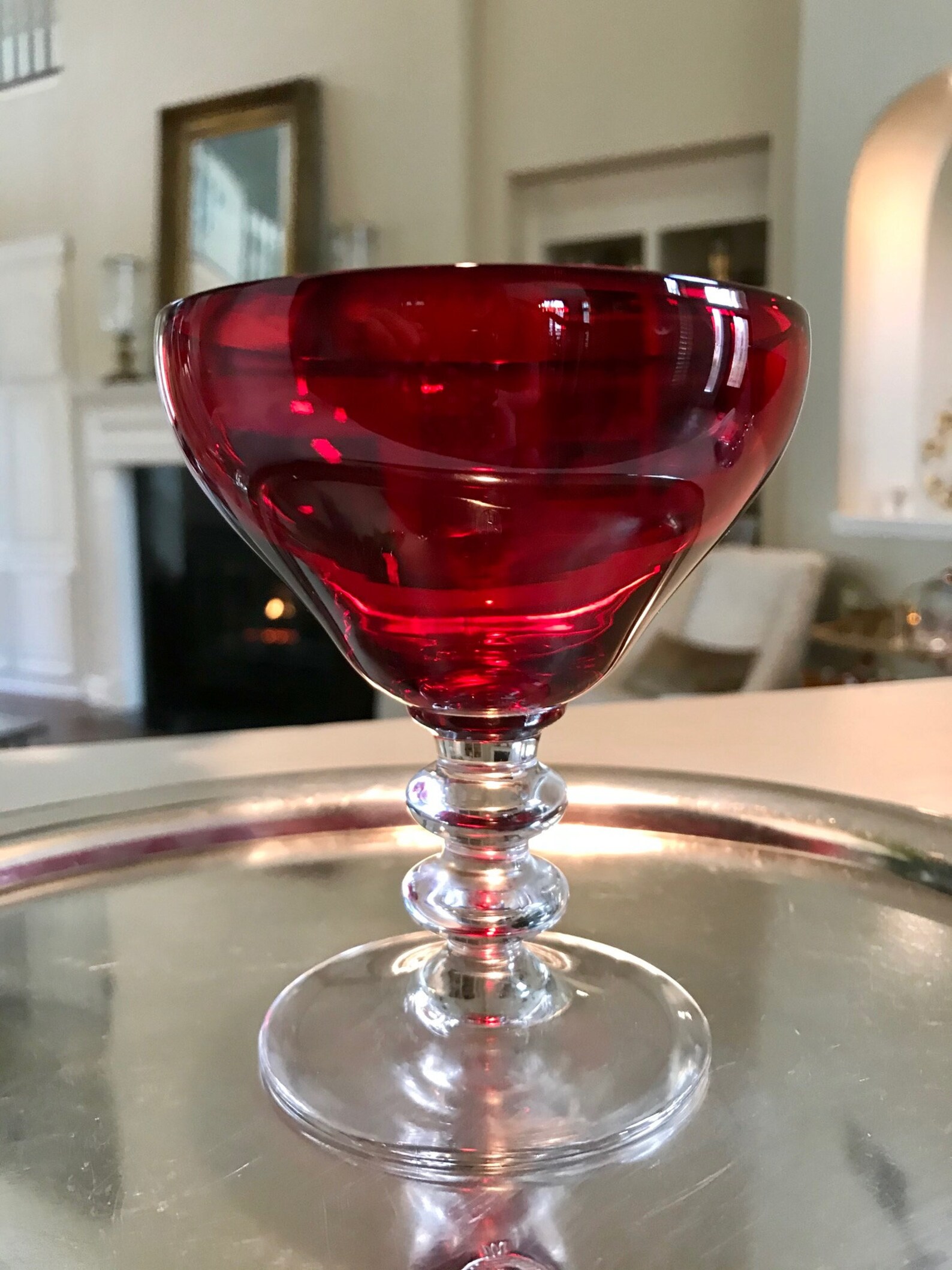 Vintage Ruby Red Coupe/cocktail Glasses Hand-blown Set of 2 - Etsy