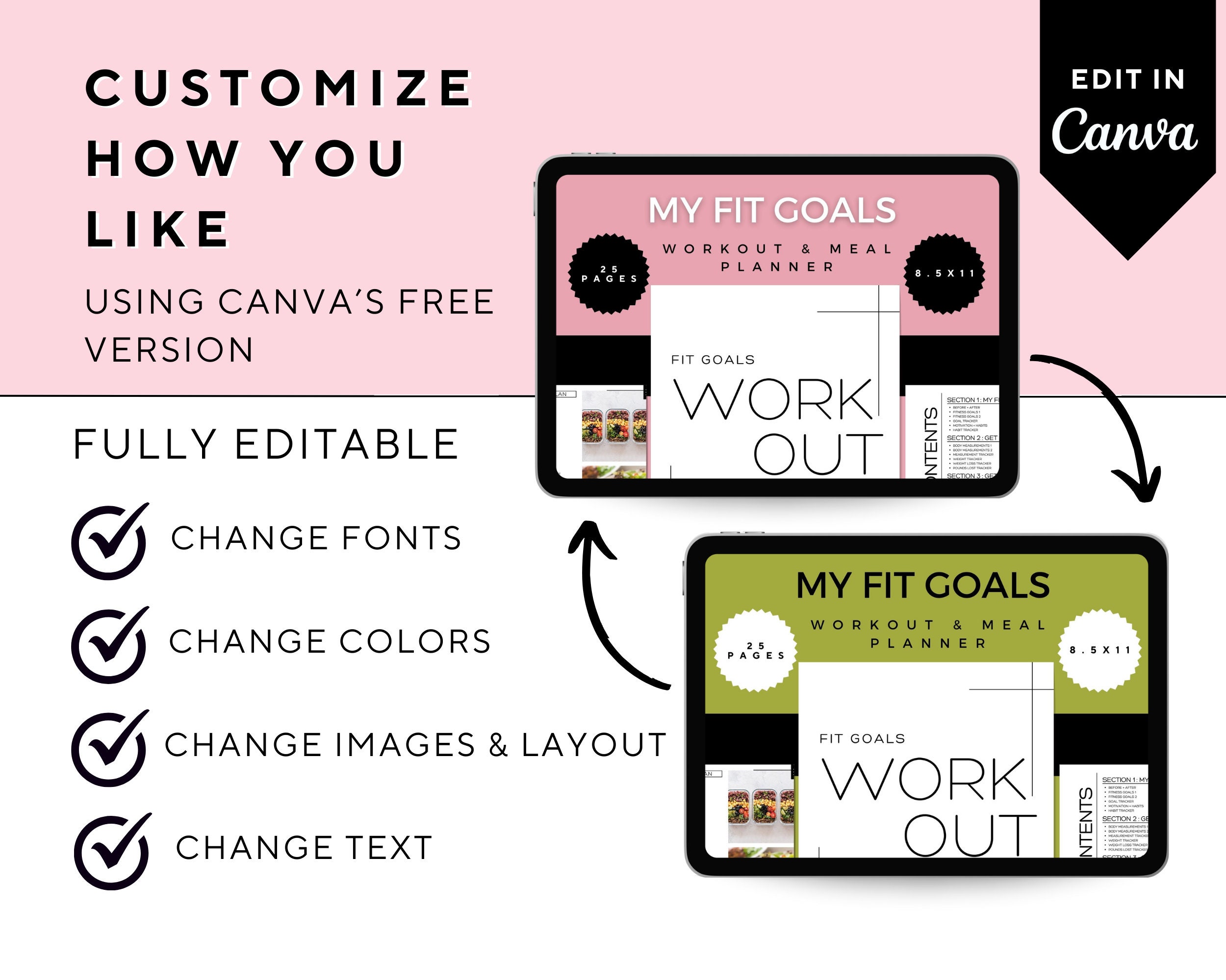 30 Editable Canva Mockup Templates | Printable Planner Mockup Templates ...