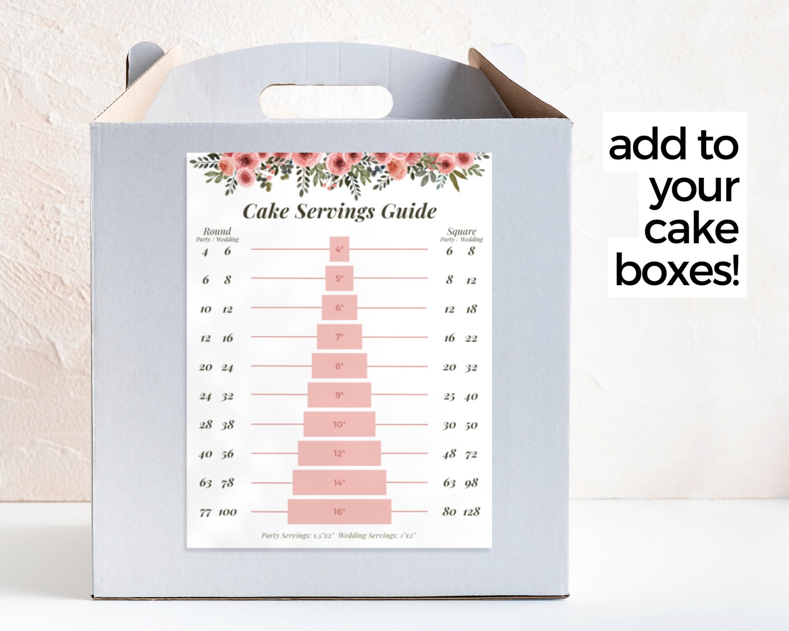 Ultimate Cake Serving Guide | Printable Round & Square Cake Serving ...