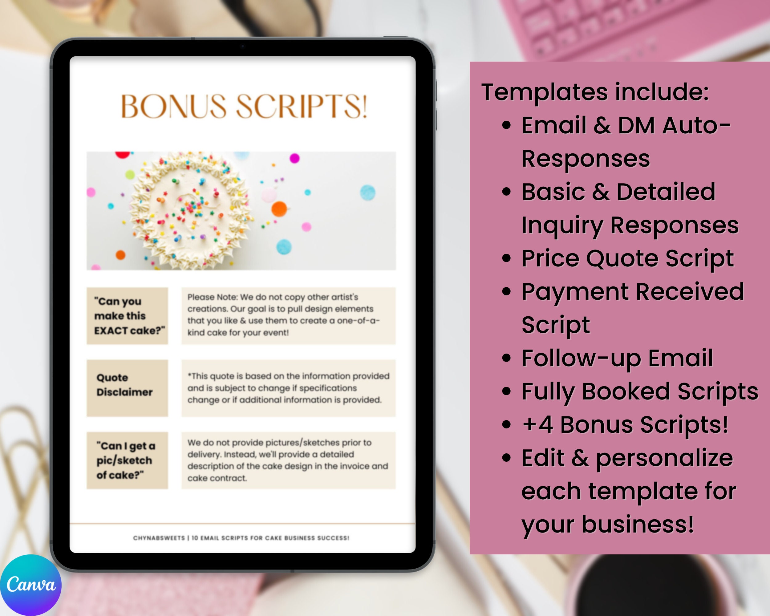 Editable Email Templates for Cake Business | Customizable Scripts ...