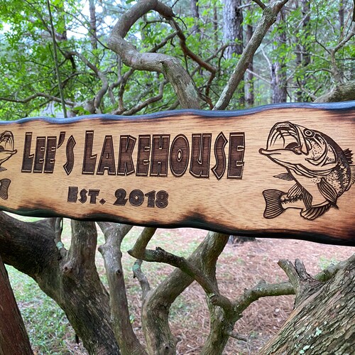 Personalized Outdoor Lake House Sign Custom Wood Address - Etsy