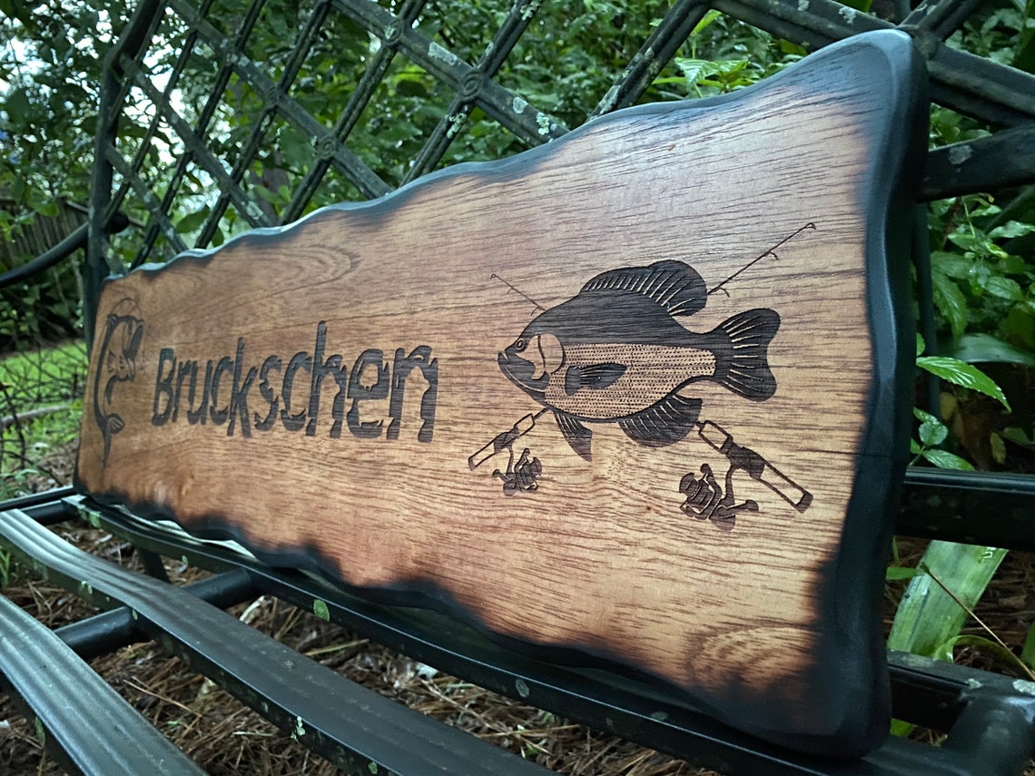 Personalized Fishing Cabin Wood Sign Rustic Outdoor Porch | Etsy