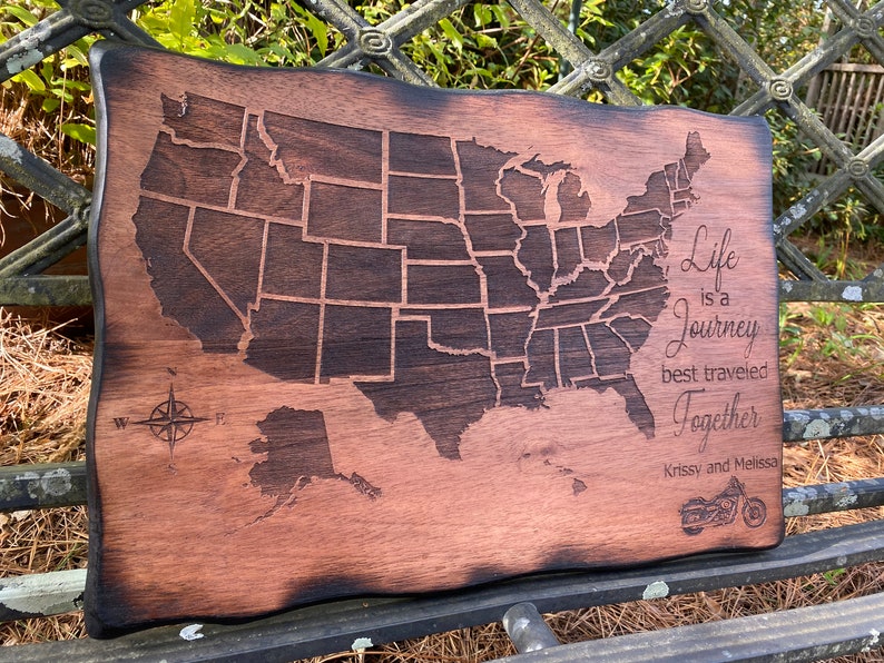 United States Push Pin Travel Map Personalized Motorcycle | Etsy