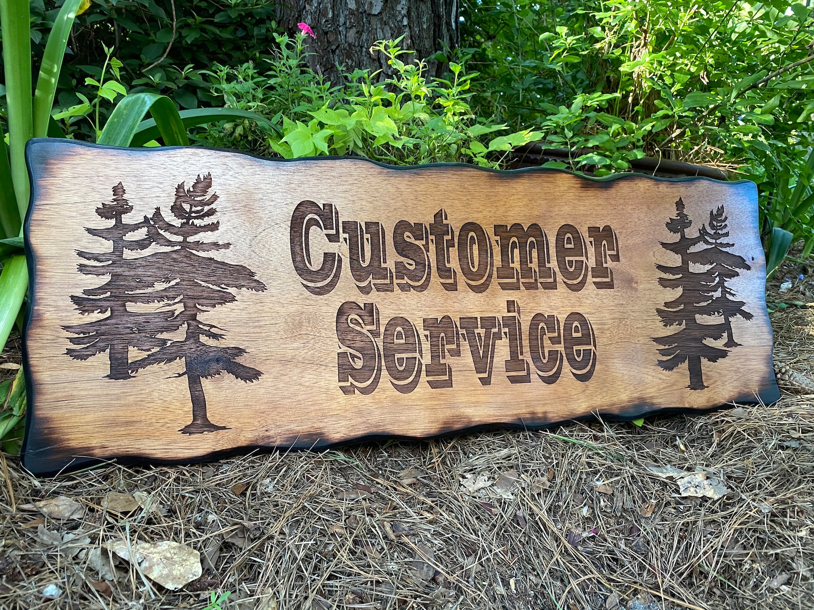 Rustic Tree Forest Wood Sign , Outdoor Custom Engraved Address, Cabin ...