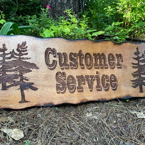 Rustic Tree Forest Wood Sign , Outdoor Custom Engraved Address, Cabin ...