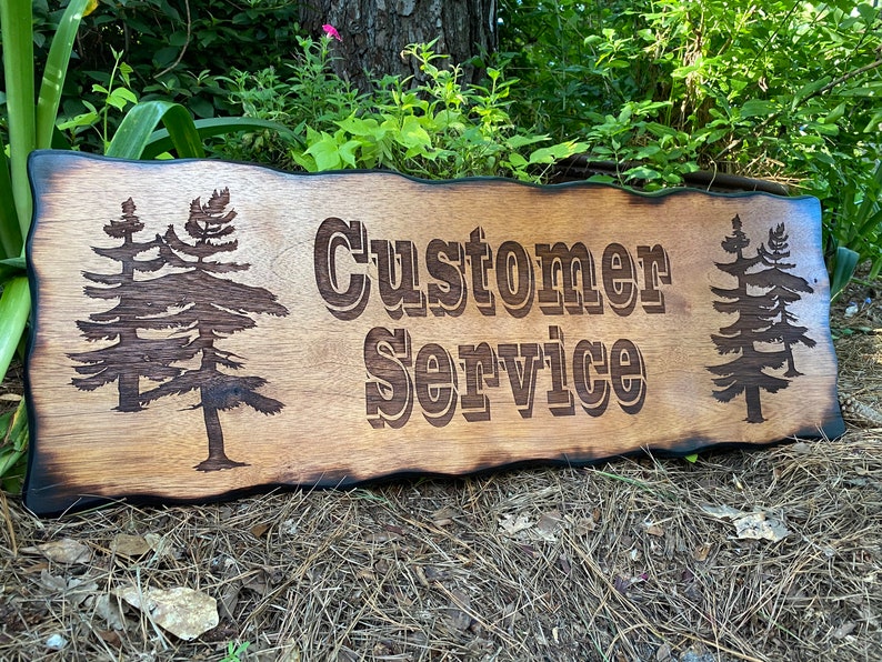 Rustic Tree Forest Wood Sign Outdoor Custom Engraved - Etsy