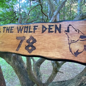 Custom Rustic Wood Address Sign Personalized Wolf Wall Art Western ...
