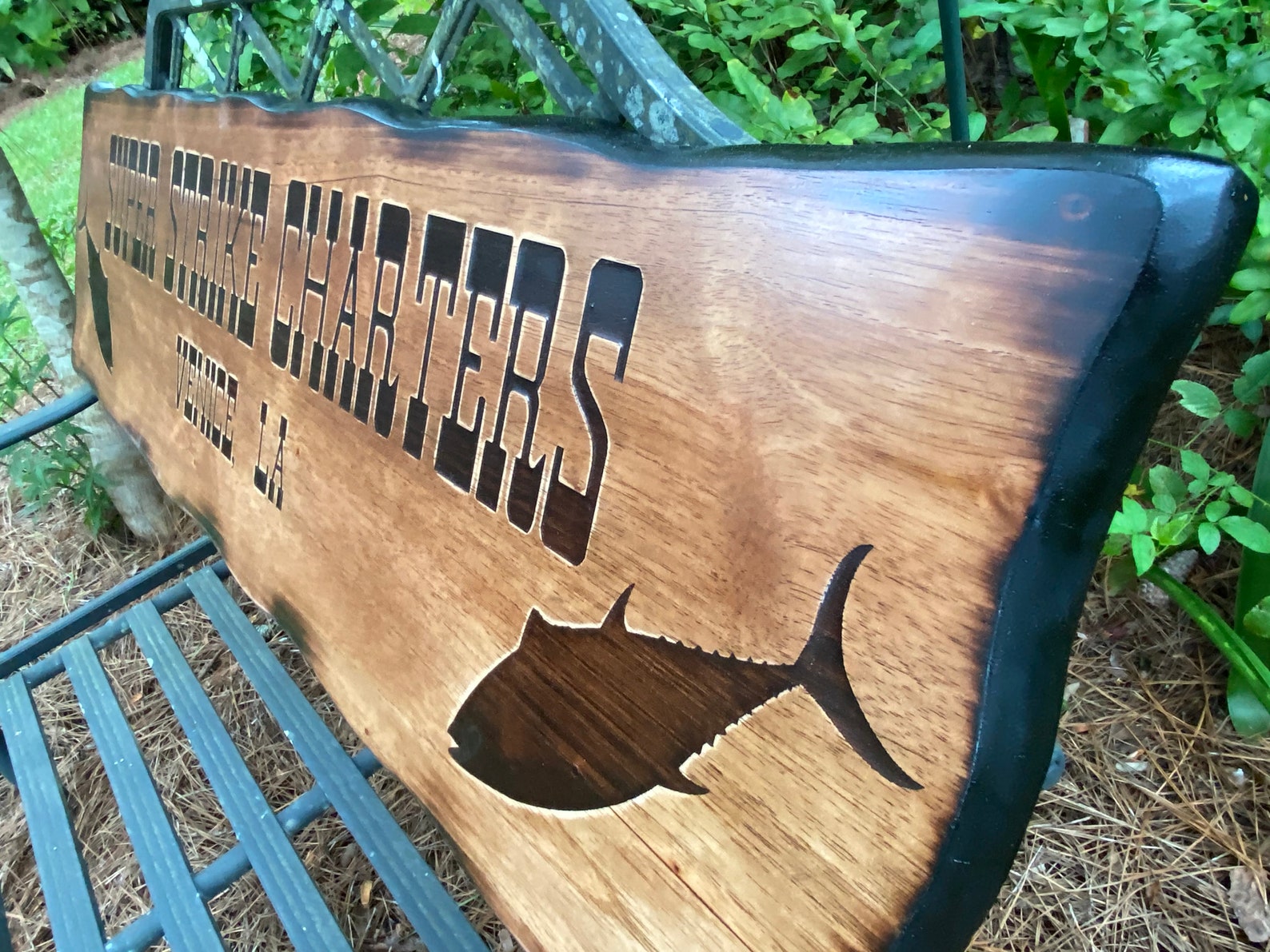 Personalized Outdoor Wood Fish Sign, Custom Lake House, Carved Cabin ...