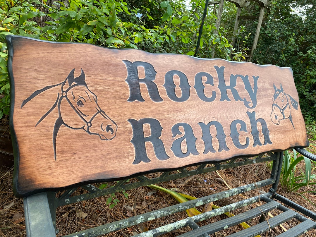 Ranch House Outdoor Wood Sign Custom Western Cowboy Decor Wood ...