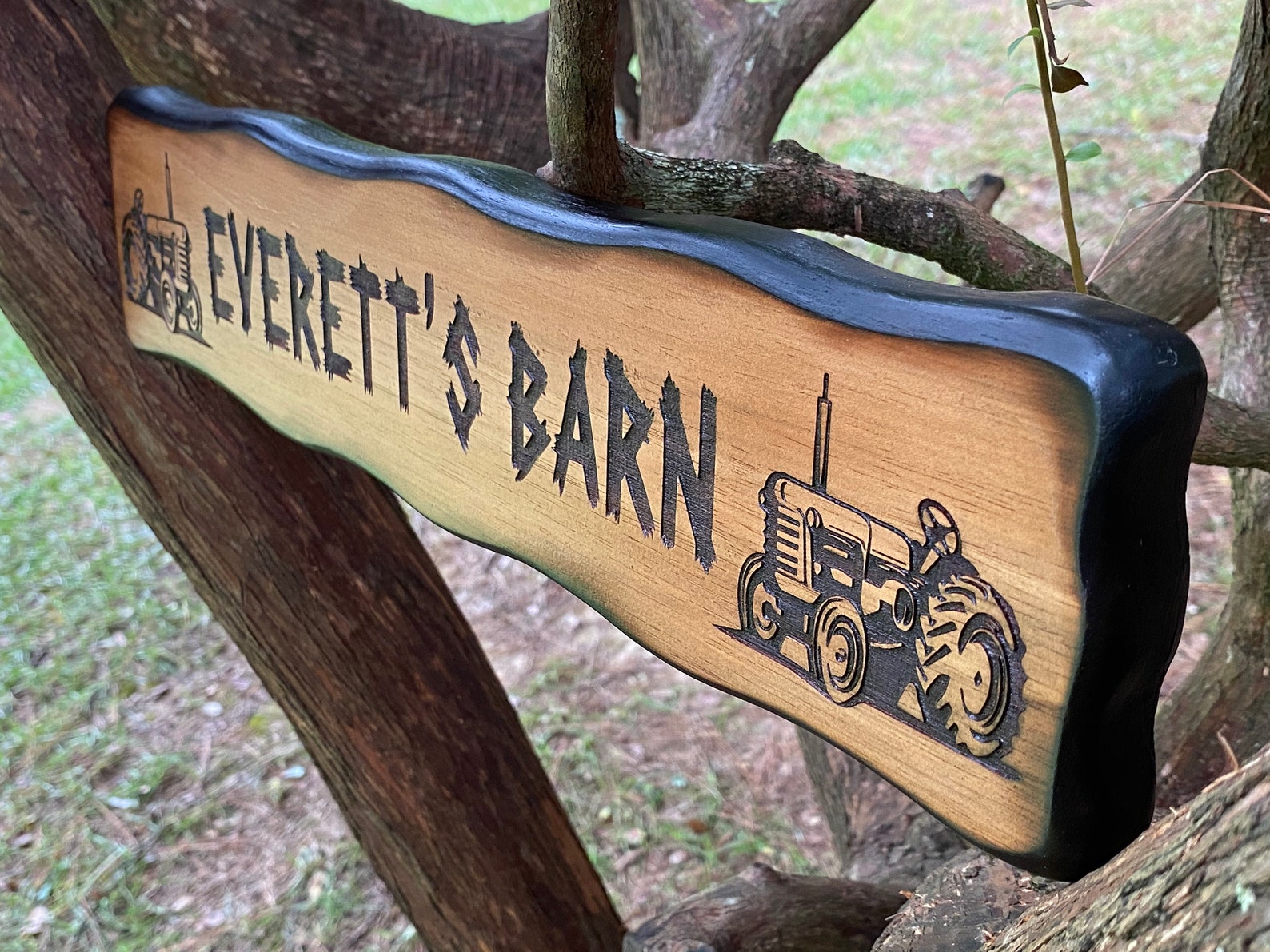 Farm House Tractor Wood Sign Outdoor Rustic Address Sign | Etsy