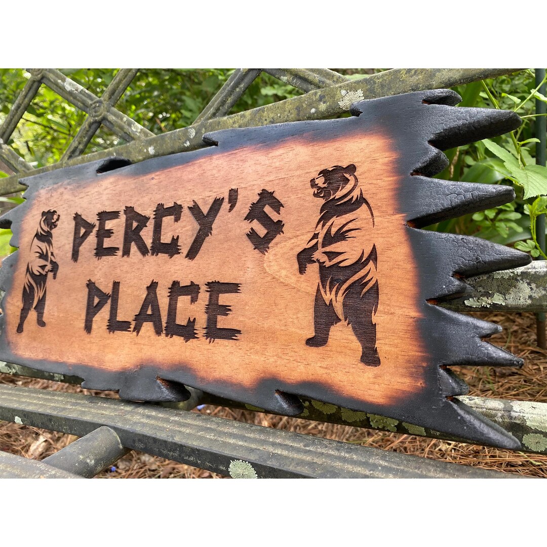 Personalized Rustic Wood Bear Sign, Outdoor Address, Western Porch ...