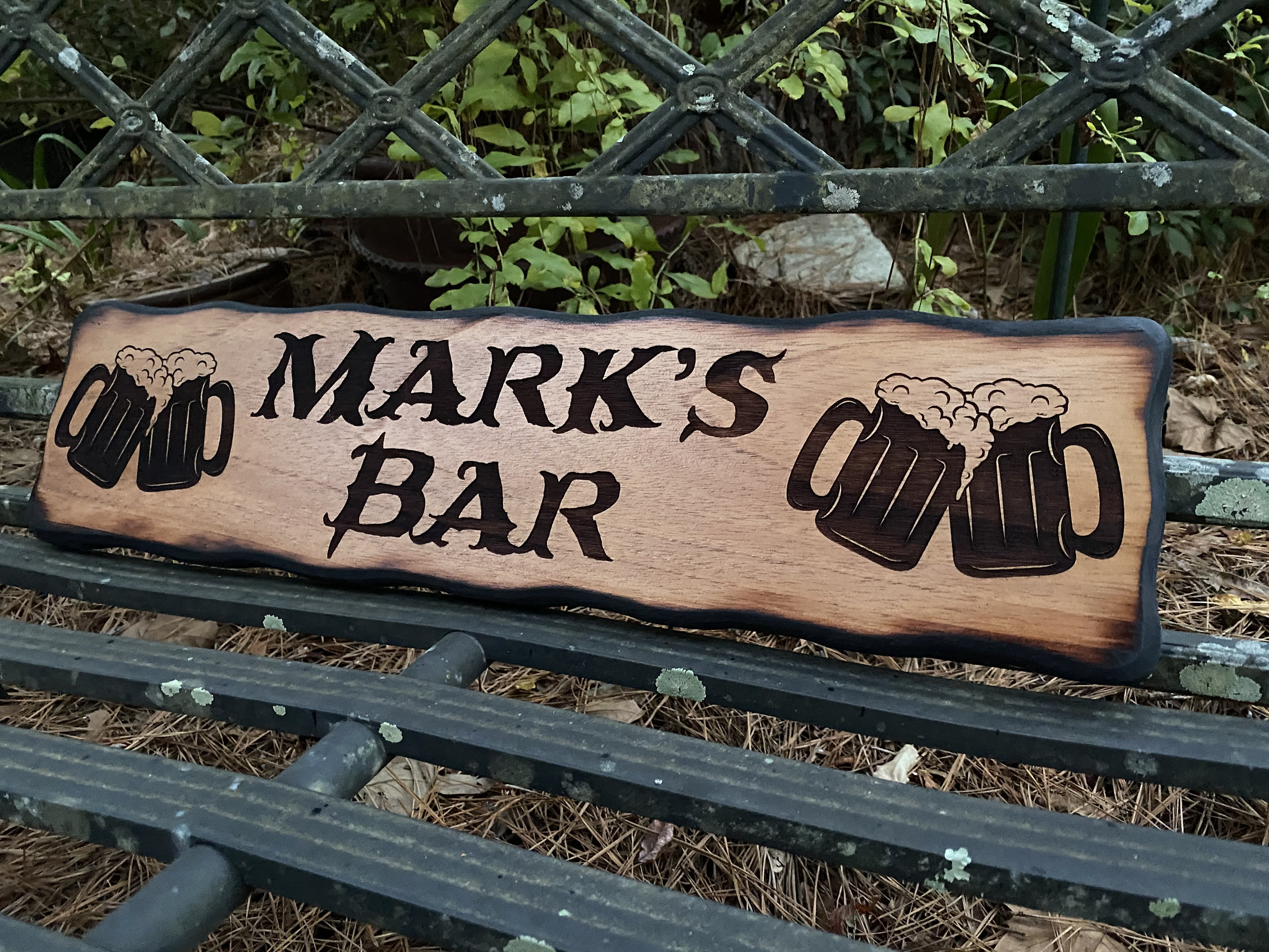 Personalized Bar and Grill Sign, Rustic Patio Decoration, Custom Man ...
