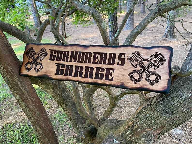 Garage and Workshop Wood Sign Personalized Dad Gift Carved - Etsy