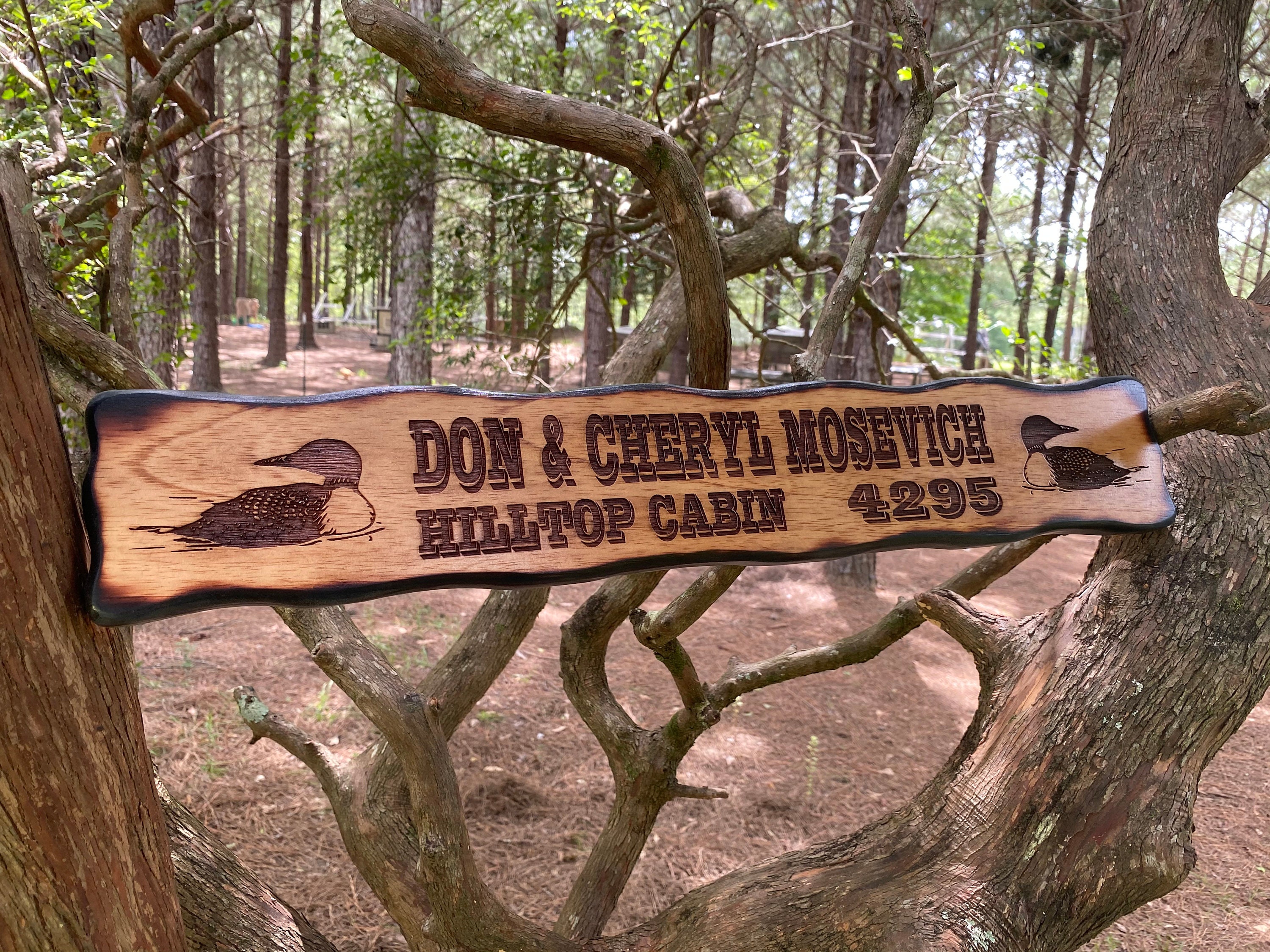 Personalized Rustic Address Sign Duck Hunter FREE Shipping Large Bird ...