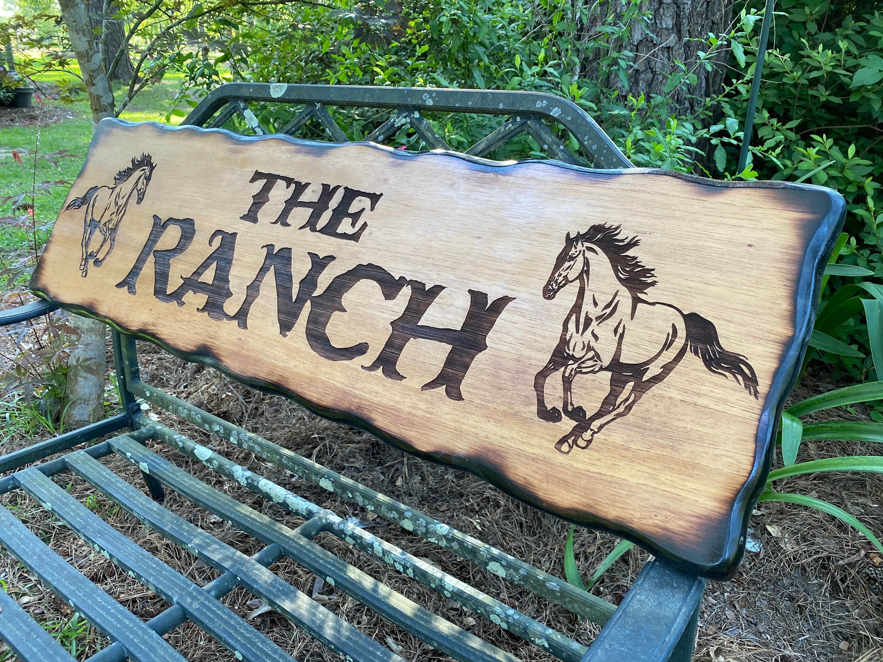 Western Ranch House Wood Sign Custom Handmade Outdoor | Etsy