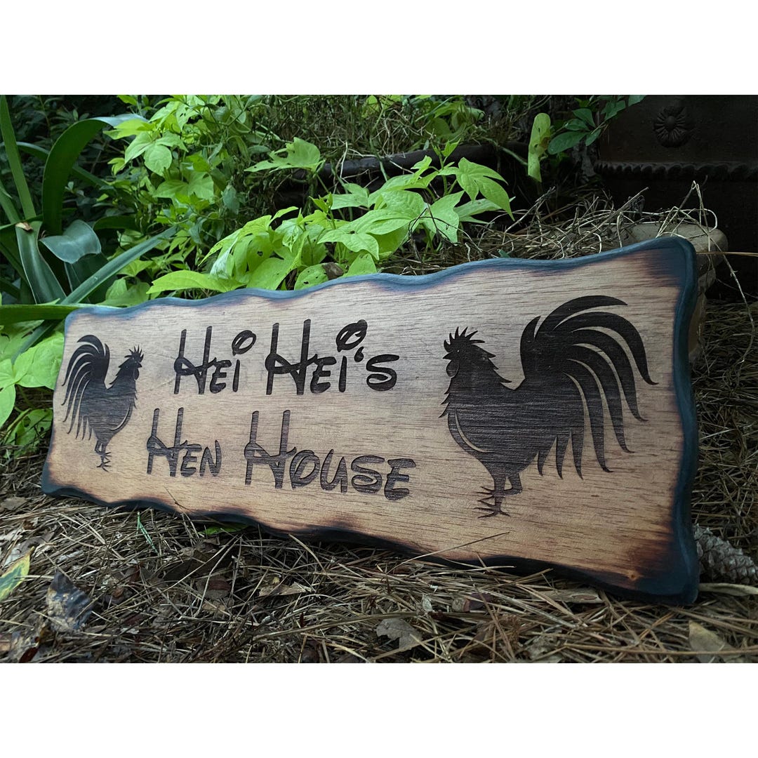 Personalized Chicken Coop Wood Sign, Large Outdoor Rooster Decoration ...