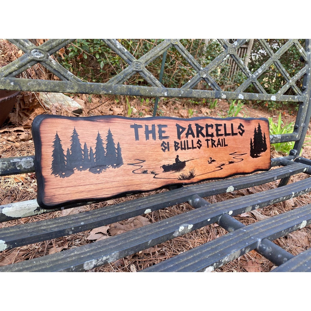 Wood Lake House Fish Sign, Personalized Fish Decor, Custom Driveway ...