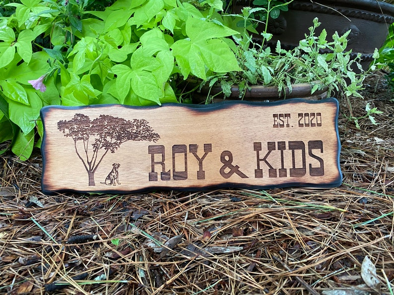 Personalized Western Tree Dog Decor, Outdoor Wood Sign, Lake House Wall ...