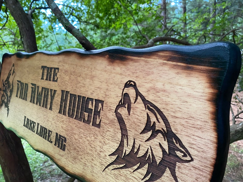 Rustic Western Wolf Custom Decor, Personalized Outdoor Wood Sign ...