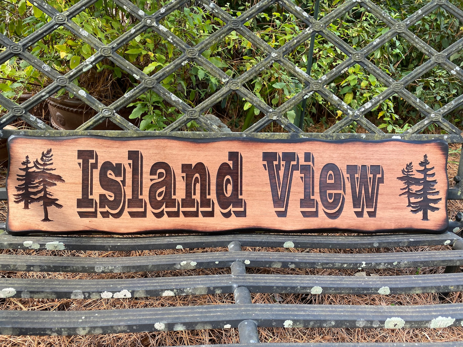 Rustic Tree Forest Wood Sign , Outdoor Custom Engraved Address, Cabin ...