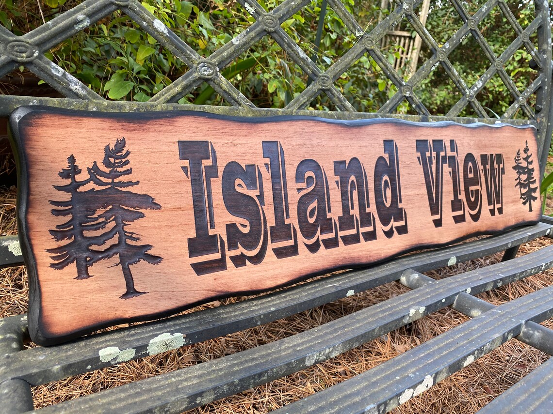 Rustic Tree Forest Wood Sign Outdoor Custom Engraved - Etsy