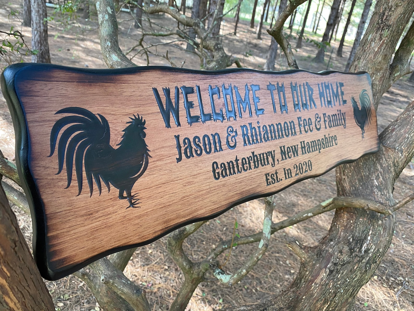 Custom Wood Chicken Coop Sign Decor, Large Outdoor Wood Chicken Farm ...