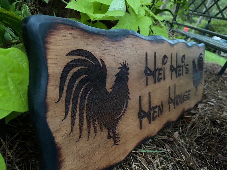 Personalized Chicken Coop Wood Sign, Large Outdoor Rooster Decoration ...