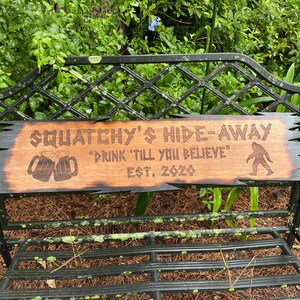 Personalized Western Wood Bar Sign, Custom Rustic Outdoor Address ...