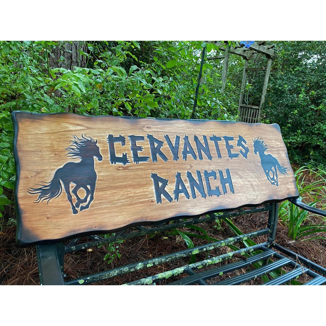 Outdoor Wood Western Horse Sign - Custom Ranch House Decor ...