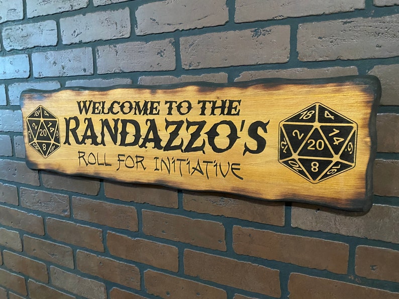Personalized Dnd Rustic D20 Sign Medieval Wood Sign - Etsy