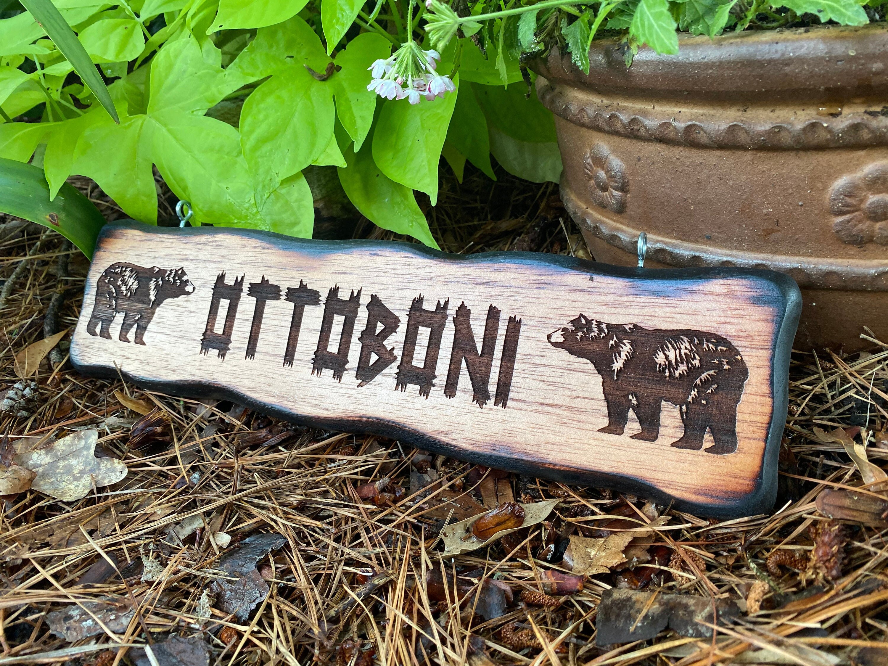 Personalized Bear Wood Outdoor Sign Driveway Address Sign | Etsy