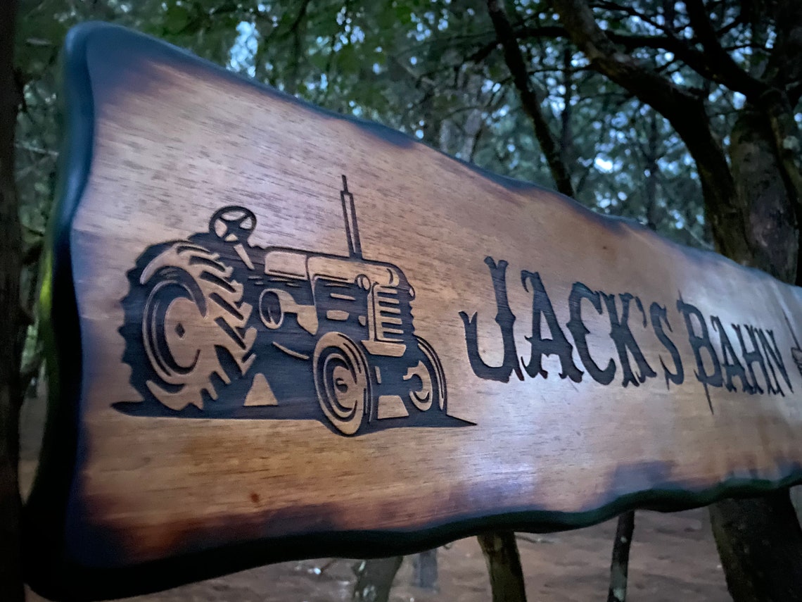 Farm House Tractor Wood Sign Outdoor Rustic Address Sign | Etsy